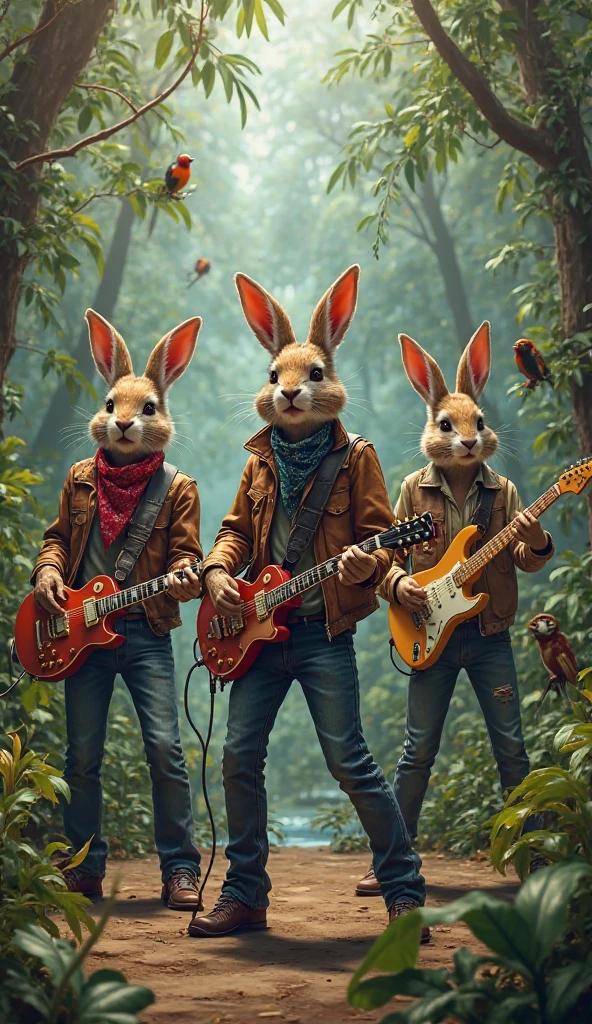 Imagine a rock band from the 70s, Guns n Rose style, composed of ...