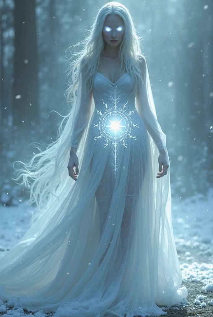 With a frost emblem and glowing white eyes and Make it more like a ...