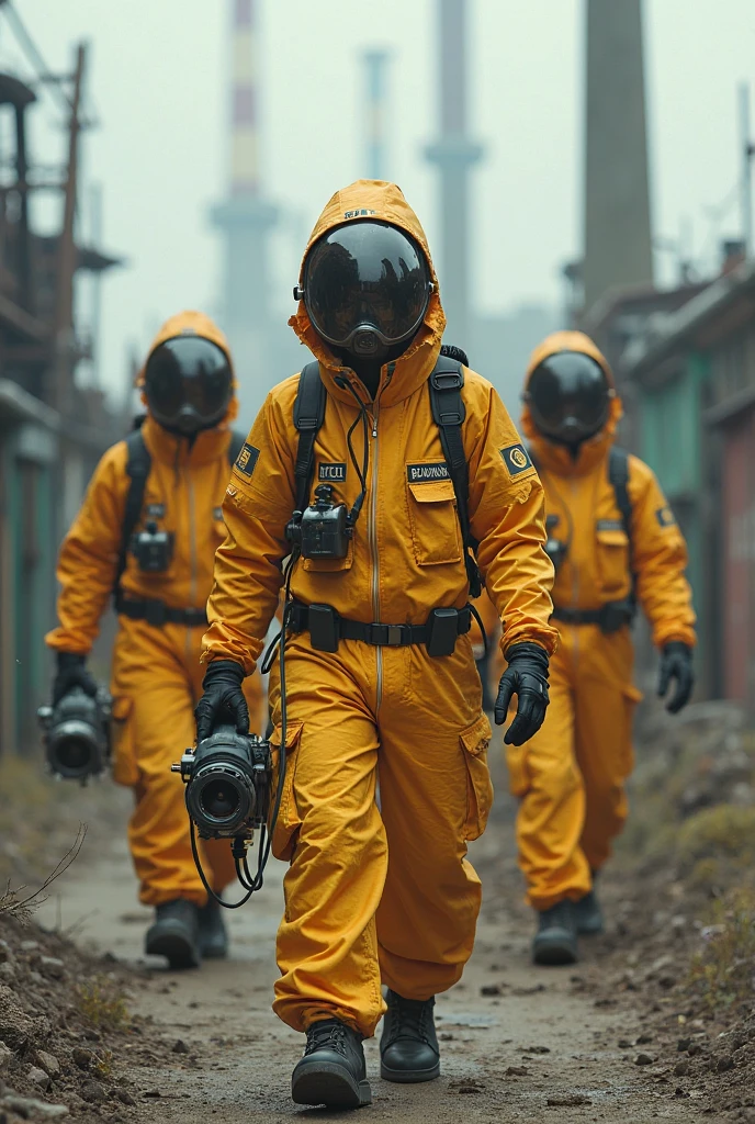 Radiation protection suits and measuring devices. Radioactive radiation ...