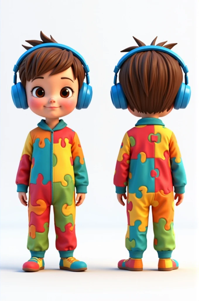 Pixie style, create a character sheet with two angles: full front view ...