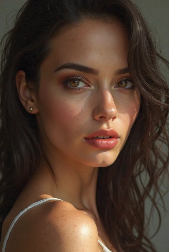 Approximately 20 year old girl with the idea of Pretty Brazilian Slutty Face - SeaArt AI