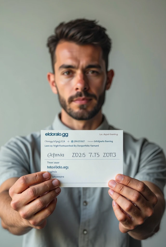 Create a very realistic person holding an identity document with their ...