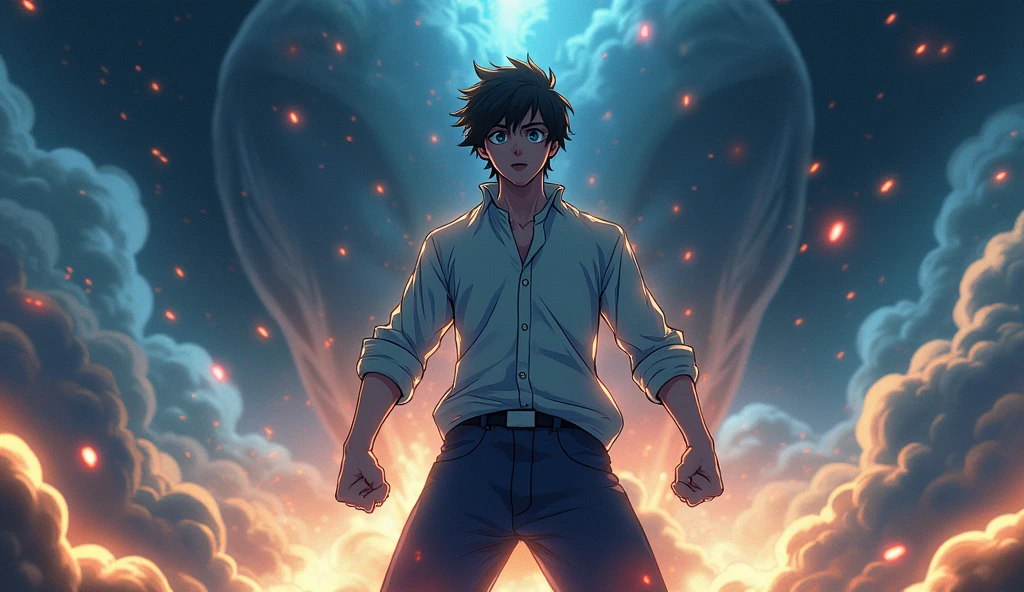 Person facing their fears. anime style. - SeaArt AI