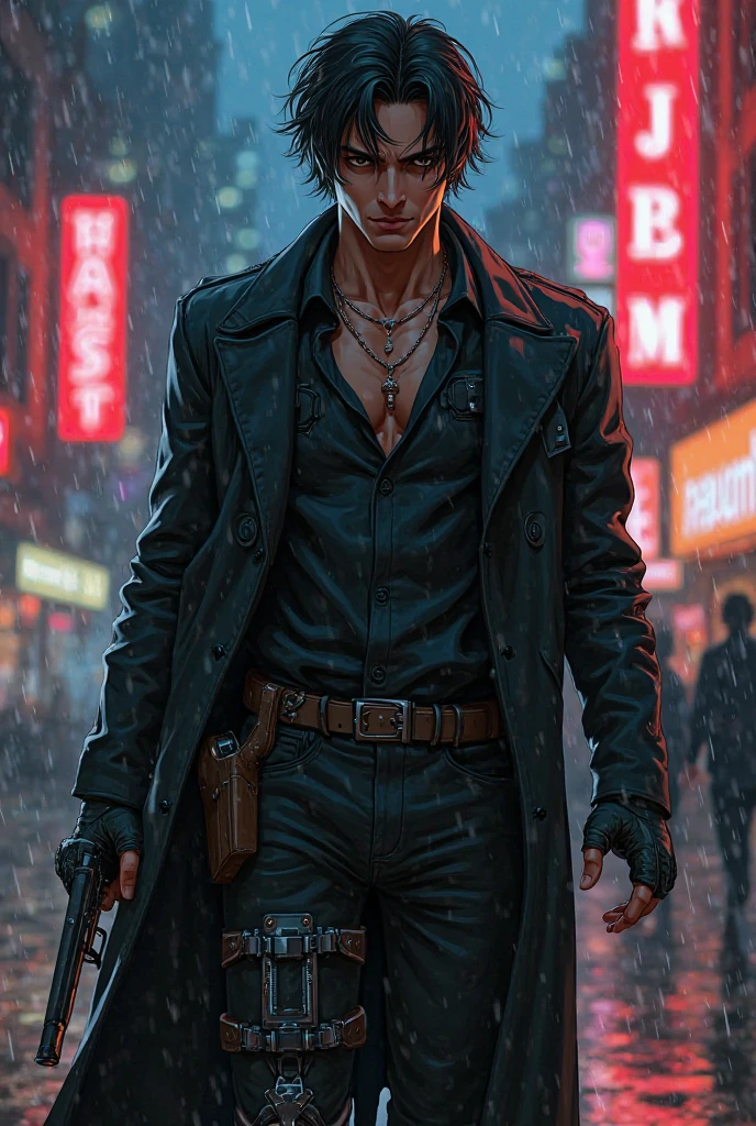 Ajan M, a charismatic yet deadly secret agent in the style of Cowboy ...