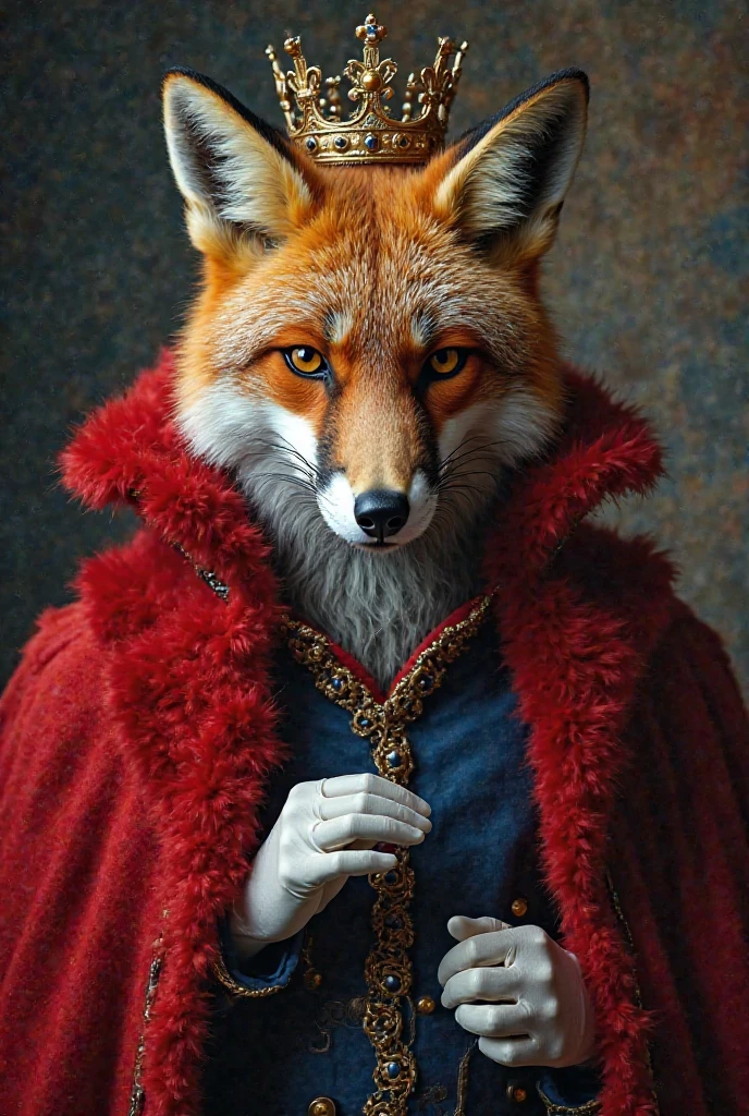 A great fox king, the most beautiful ever seen, dressed in his royal ...