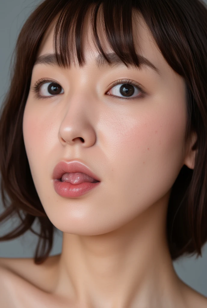 28year old Japanese woman。。stay quiet。horizontally viewed from the ...