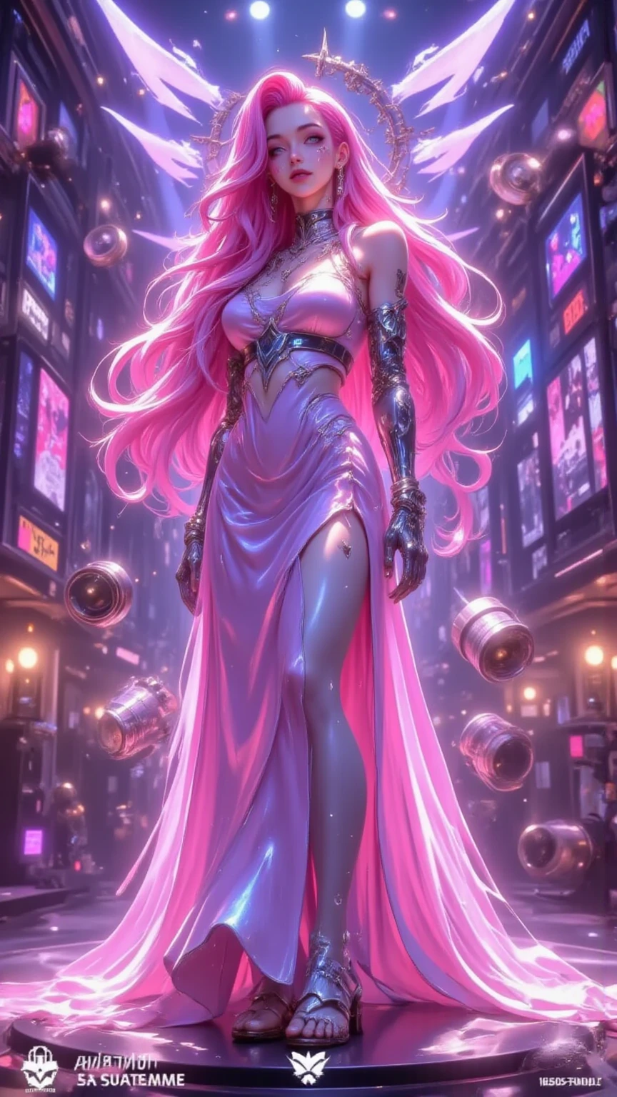 "League of Legends Seraphine, (spectacular concert stage:1.3 - SeaArt AI