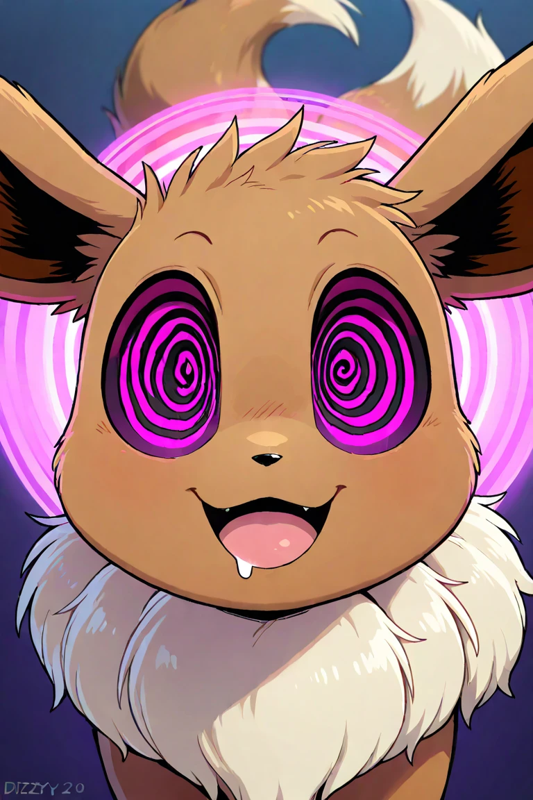 Eevee, face closeup, hypnotized eyes, hypnosis effect, hypnotized - SeaArt AI