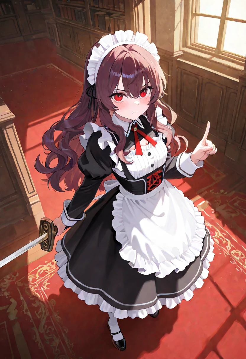 core_9, score_8_up, score_7_up, High angle, full body shot The maid ...