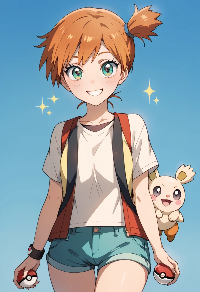 Character Pokemon, 1 girl , Misty , orange hair, short hair, side ...
