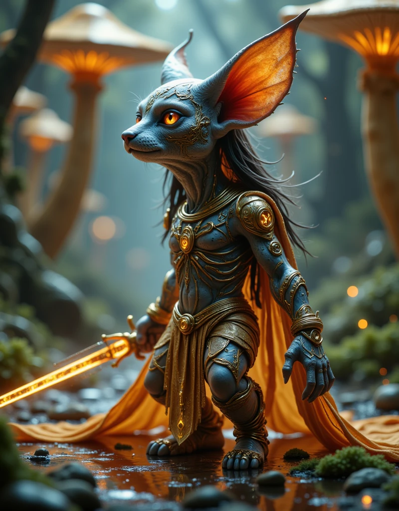 A tiny Predator Queen with translucent, crystalline skin adorned in an ...