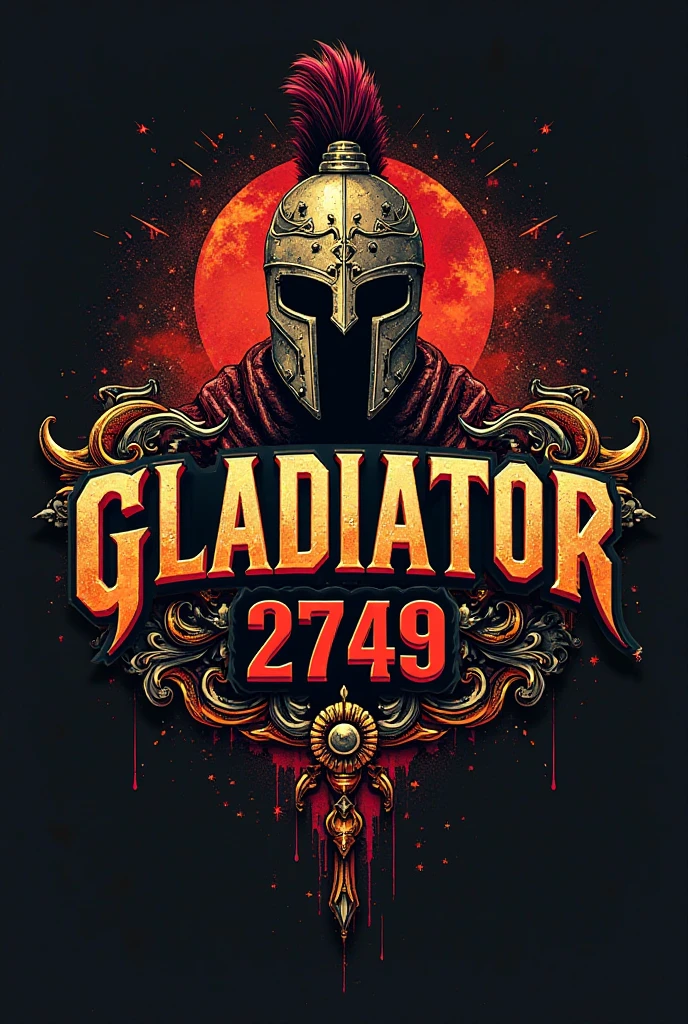 logo with name "GLADIATOR 2749" Spanish lyrics - SeaArt AI