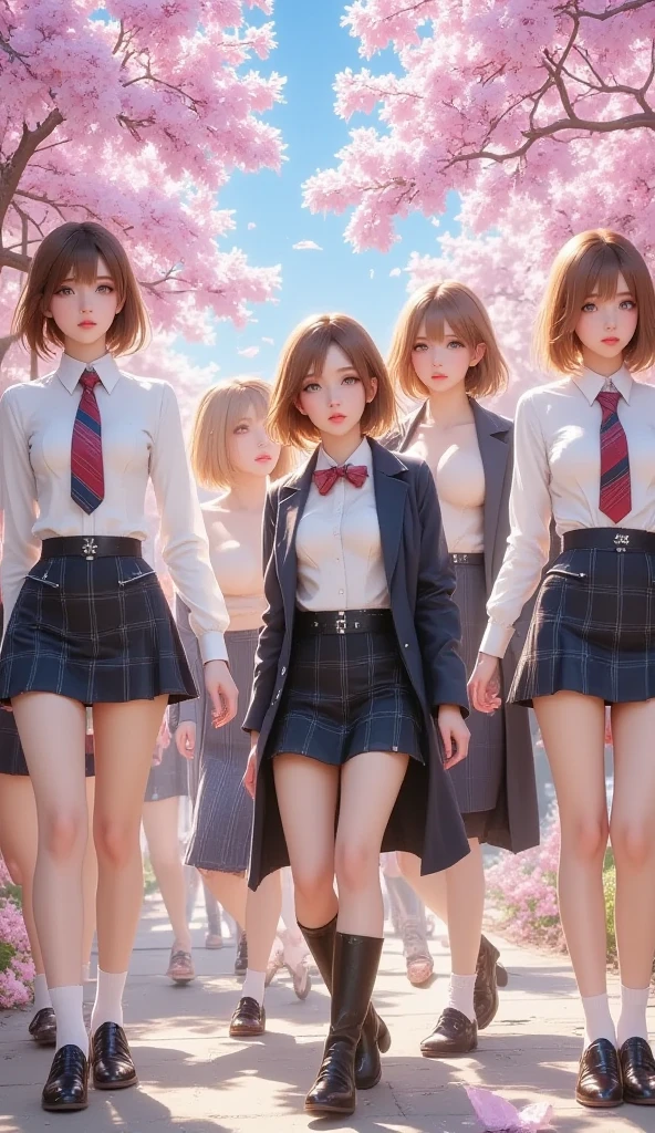 (Top Quality、masterpiece、winning work、16k), 、((a group of cute slim ...