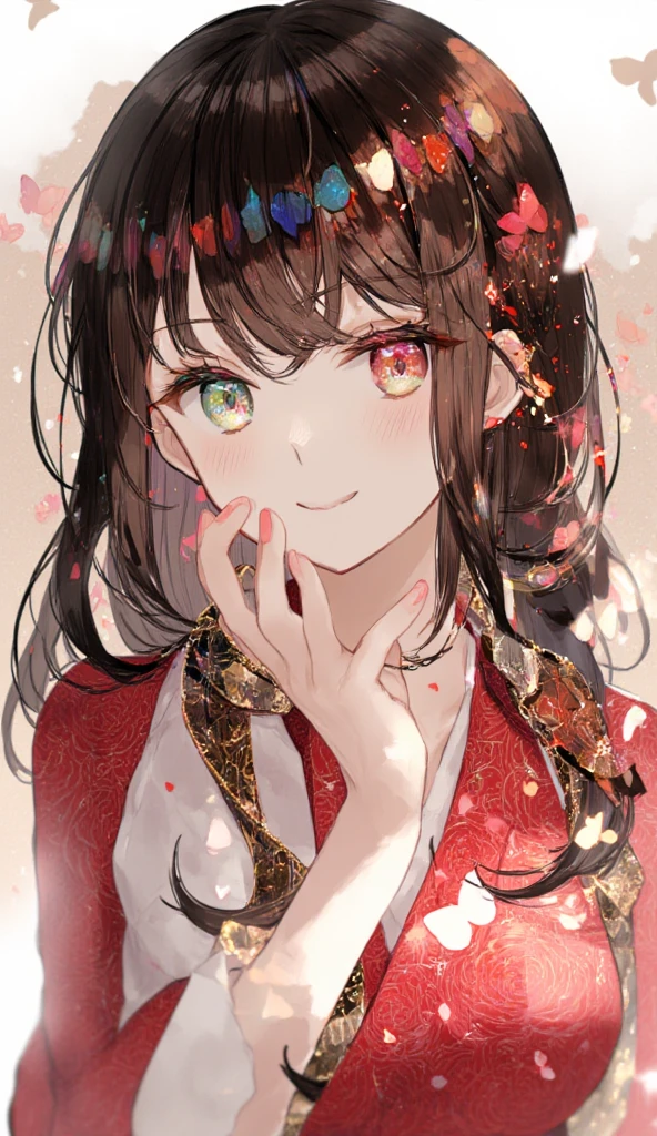 Anime girl with long brown hair, detailed portrait of anime girl ...