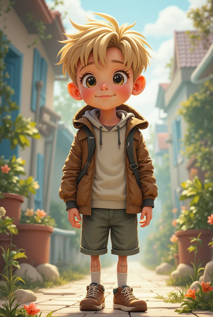 Dima boy 158 weight 60 disabled person without legs blond hair - SeaArt AI