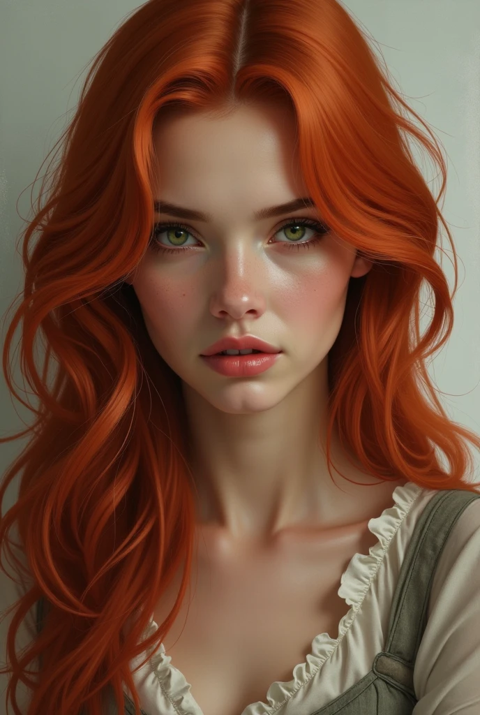 Realistic 10k red-haired woman - SeaArt AI