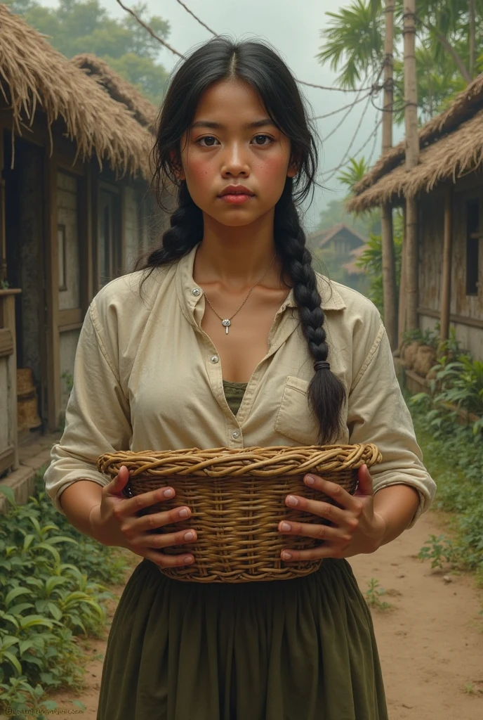 Sisa holding a basket from NOLI ME TANGERE - SeaArt AI
