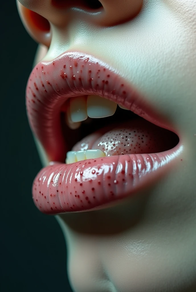 A close-up of a pair of human lips with a mesmerizing yet unsettling ...