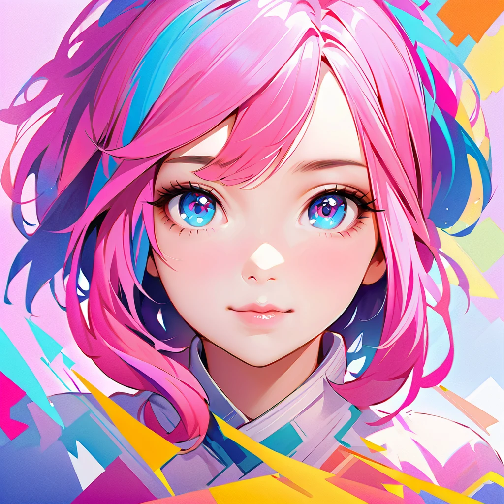 WPAP Style： Portrait of a girl with a mischievous expression in her ...