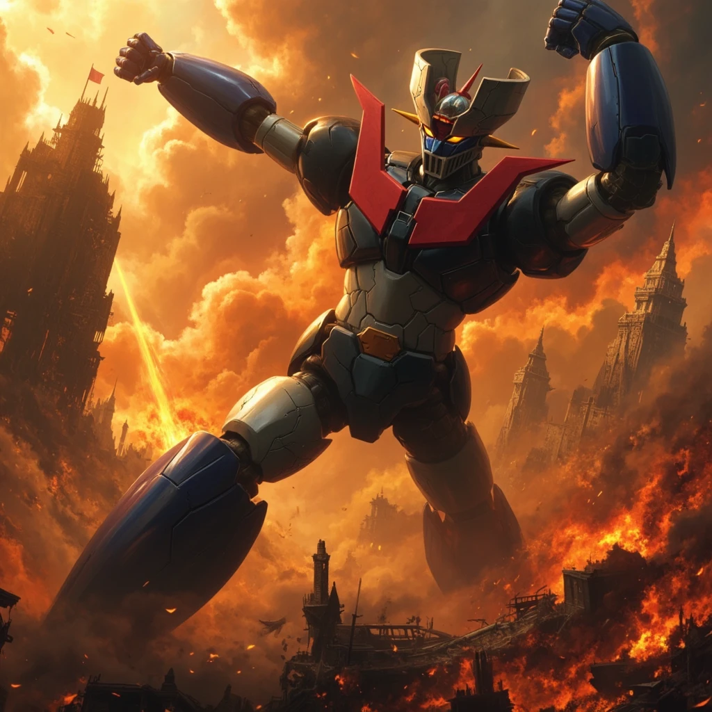 very realistic version of Mazinger Z , Along with the ultra - SeaArt AI