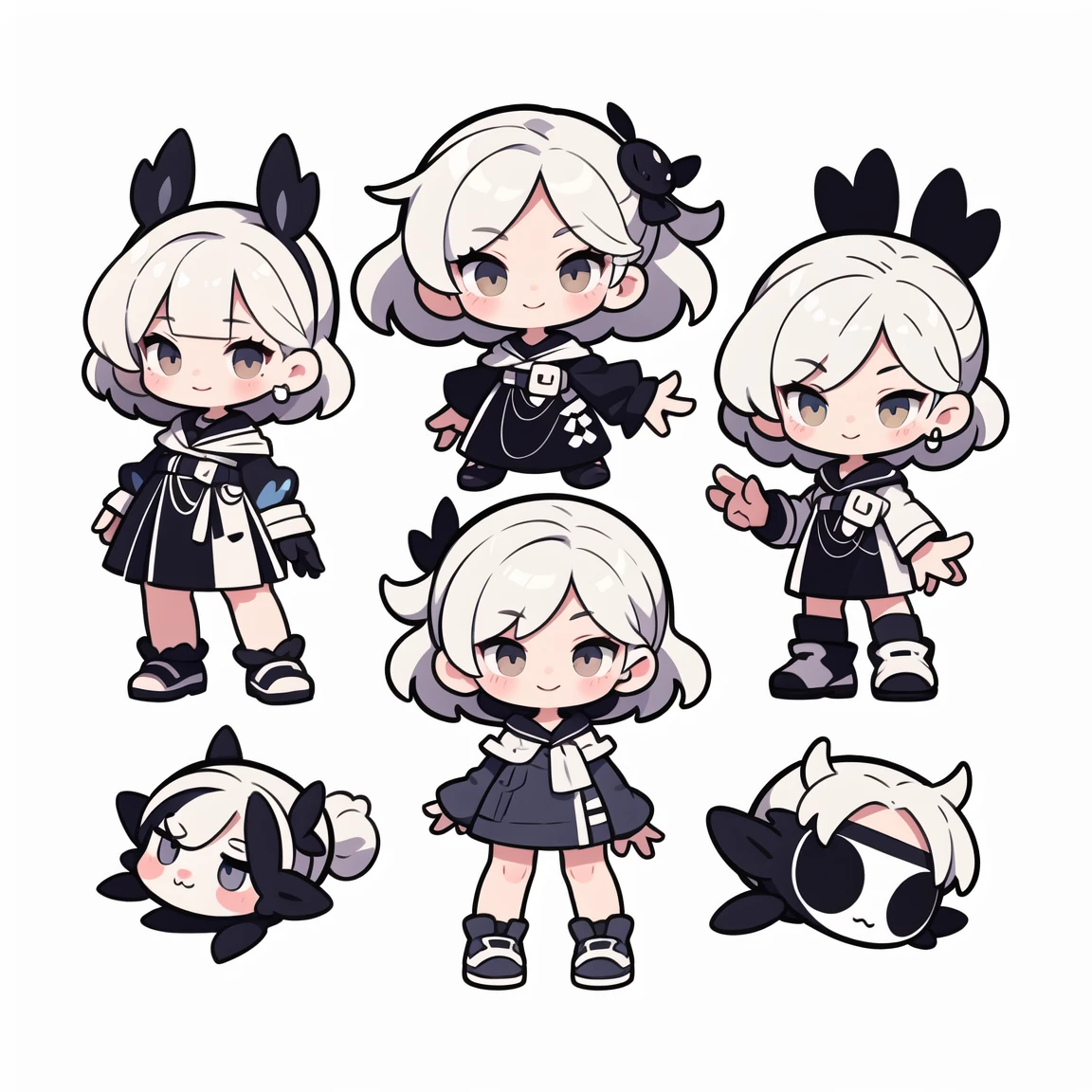 Simple chibi style drawing of a cute smiling doing a straight pose ...