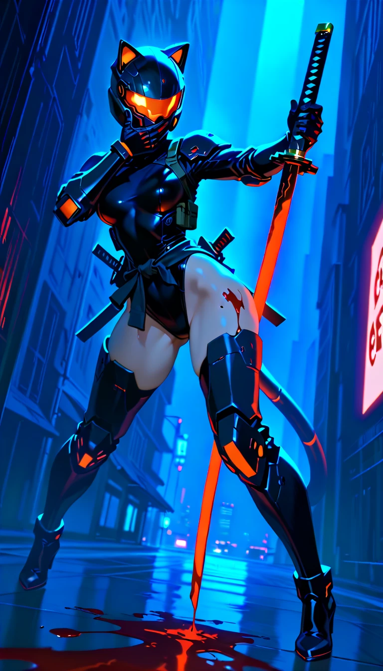 Best quality, masterpiece, (((1girl))), (((solo))), dense cyberpunk city backgro - SeaArt AI