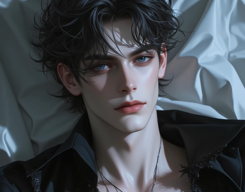 Detailed body, detailed face, detailed hair, wavy light-brown hair ...