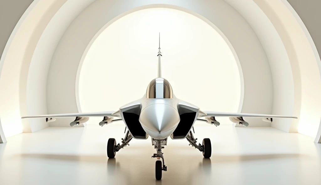 A detailed (front) view of a (JF -17 thunder) jet in a shiny - SeaArt AI
