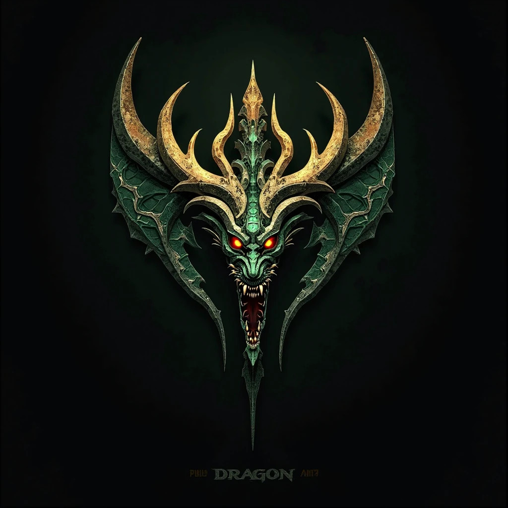 A powerful and mythical logo design inspired by Fafnir, the dragon from Norse my - SeaArt AI