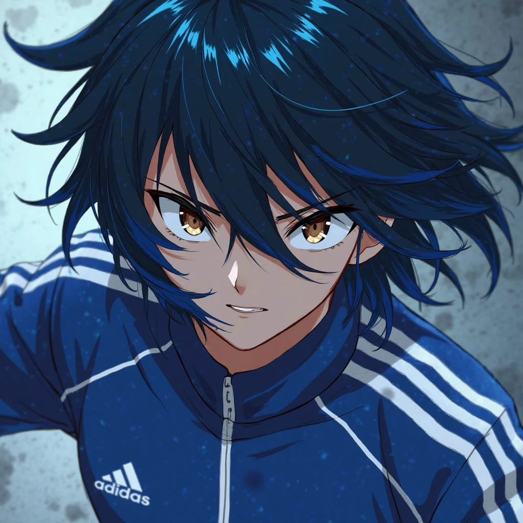 Black-haired Blue Lock character, brown eyes, lentes, height 1 - SeaArt AI