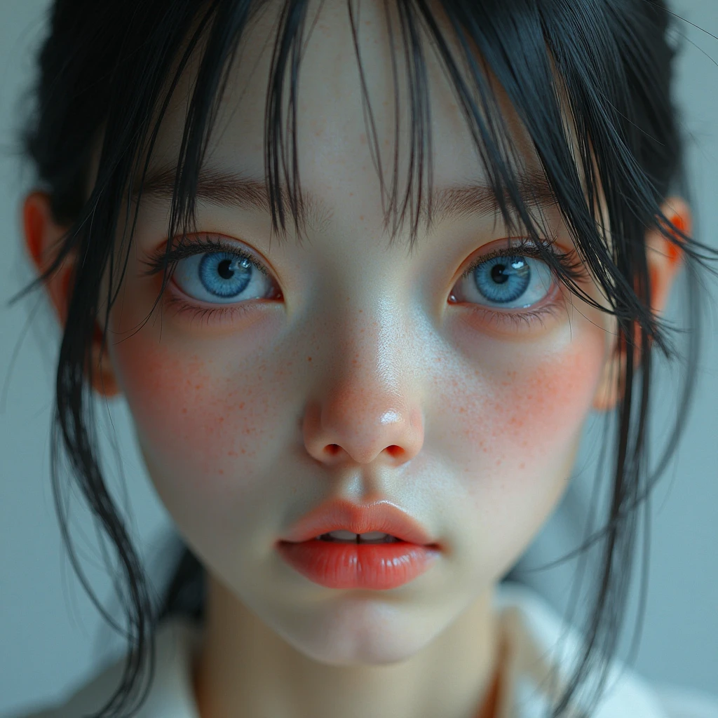 8k blue eye detail with detailed skin and realistic nose - SeaArt AI