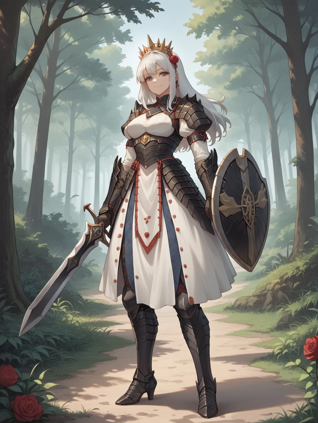 (Masterpiece), (High Detail), (High Res), (solo) female, white armored ...