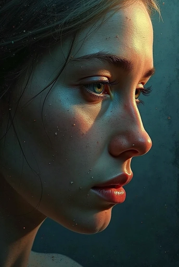 Reflection on humanity, metaphorical portrait, human figure, emotional ...