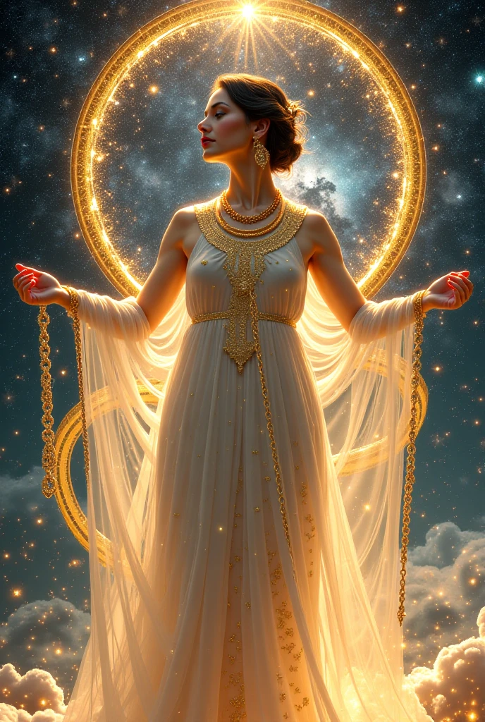 Imagine Ananke as a heavenly and majestic female figure. Your skin may ...