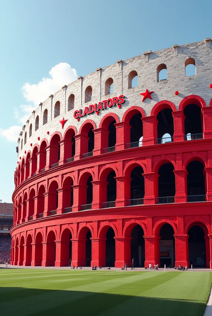 Football stadium in the style of the Colosseum in the colors of the ...