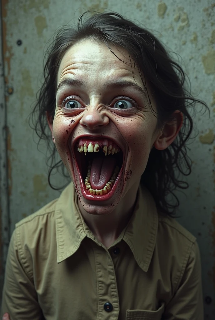 Who is a normal person but with deformed facial features , While ...