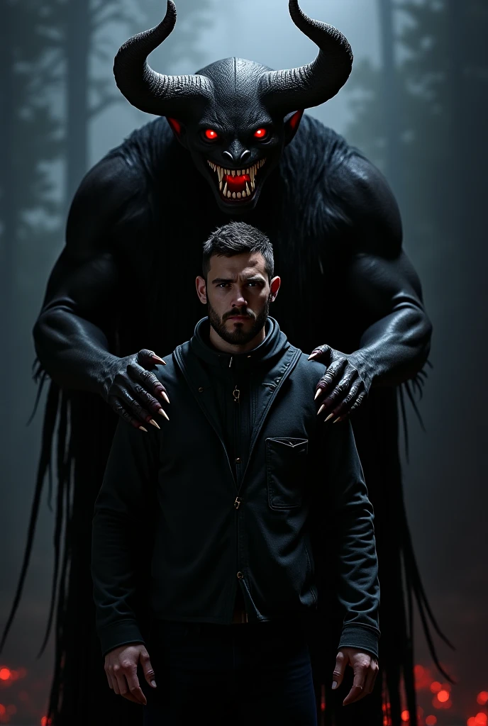 A devil stands behind a good man - SeaArt AI