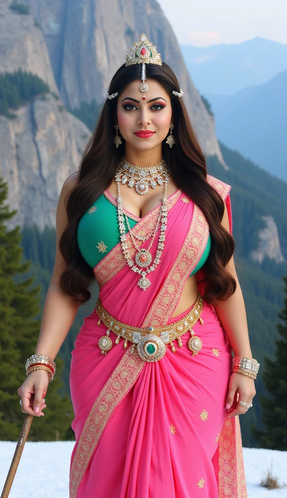 "Create an image of the wonderful Goddess Parvati, with stunning facial features - SeaArt AI