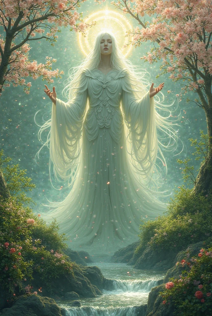 Create God in a spring with a beautiful landscape - SeaArt AI