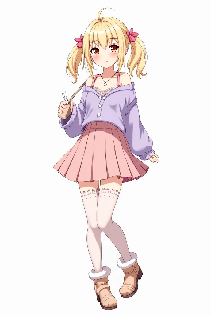 **Screencap of a Naruto female character with soft, wavy pastel blonde ...