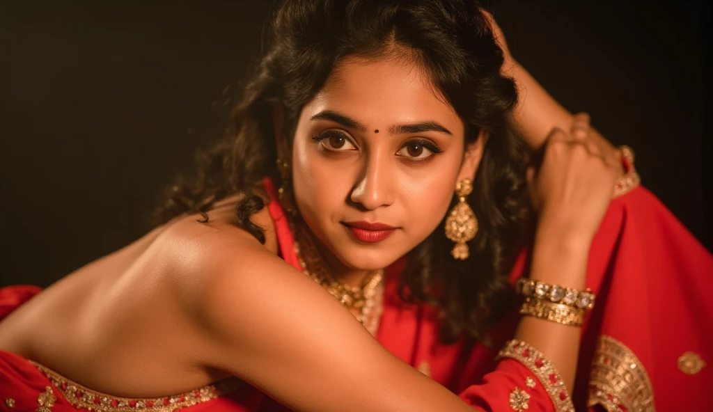 Wearing a beautiful kurta,showing clevage by leaning front,downblouse ...