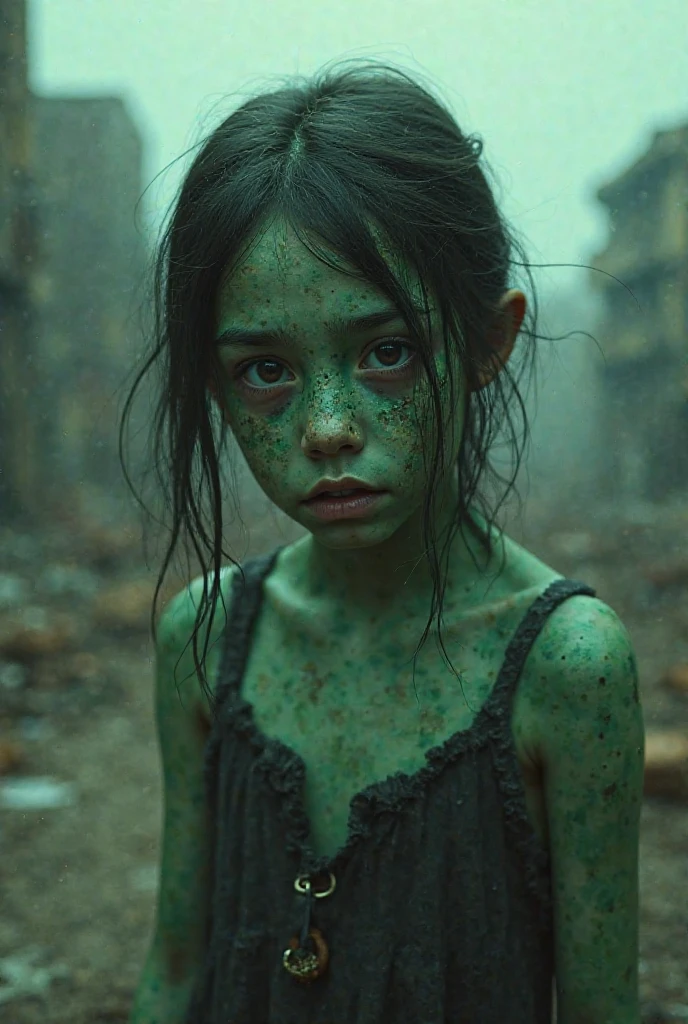 Zombie green skin girl - SeaArt AI