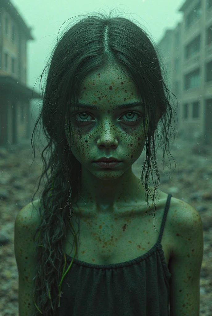 Zombie green skin girl - SeaArt AI