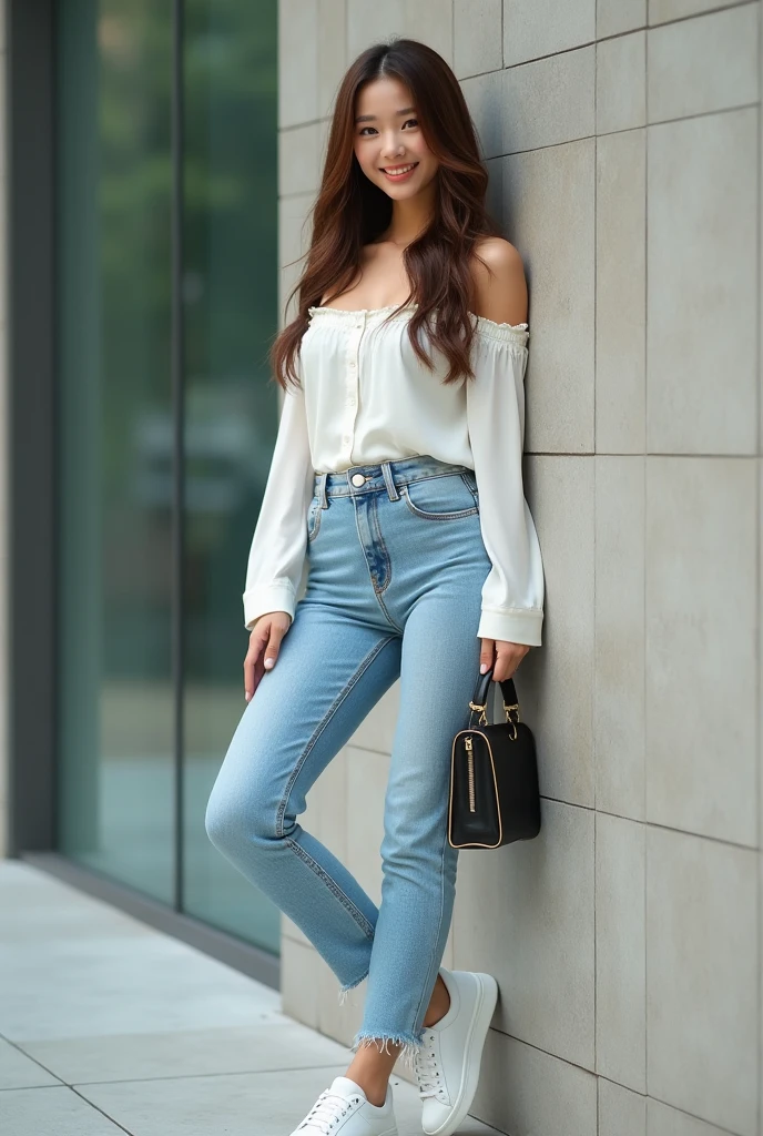"A stunning 21-year-old woman with a height of 168 cm, possessing a ...