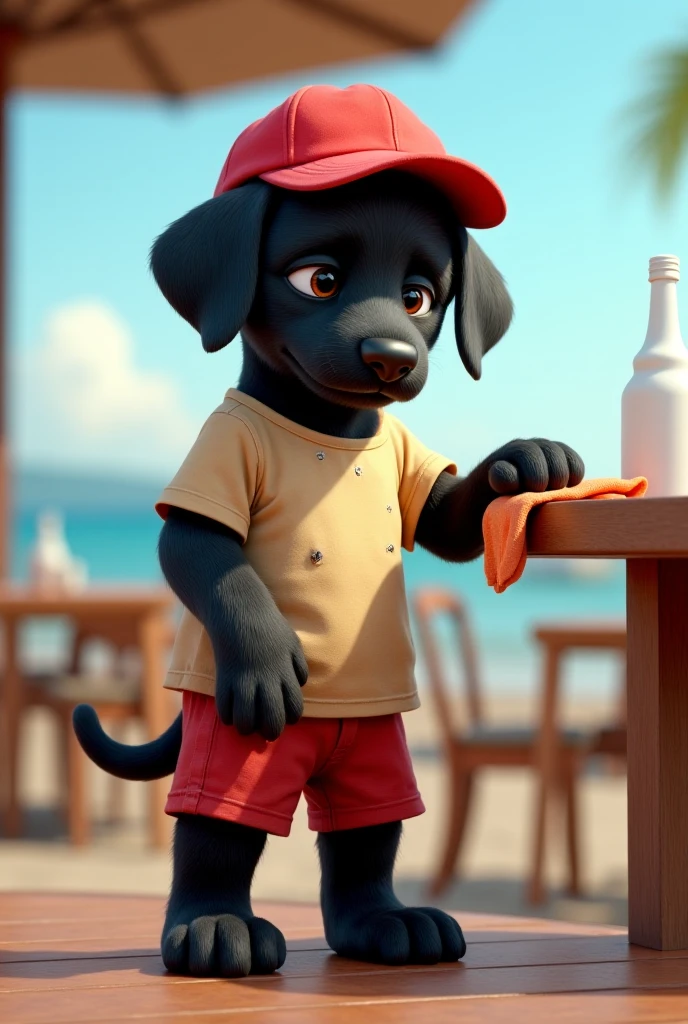 A highly detailed and realistic digital painting of a sad black ...