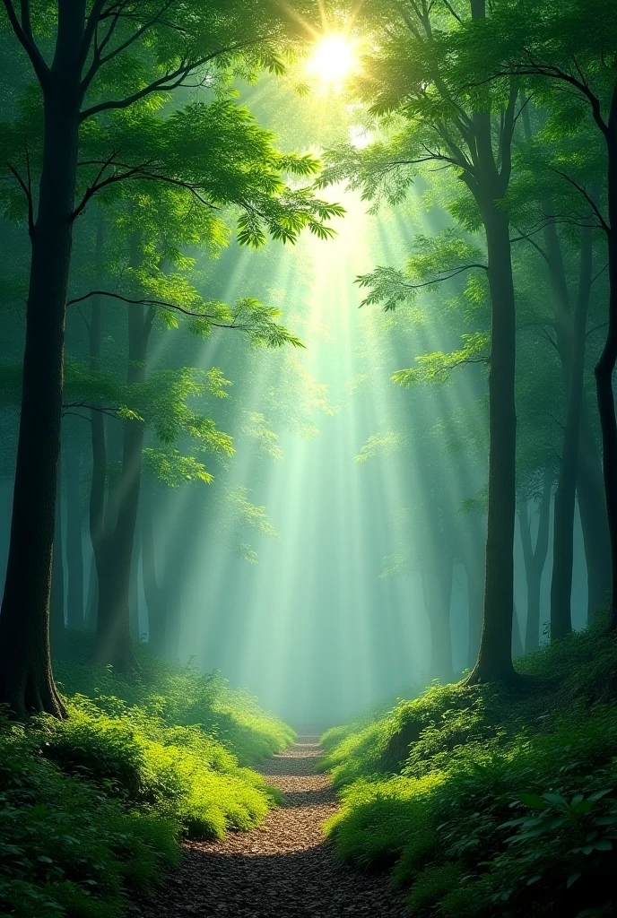 "prompt": "A realistic forest landscape with lush green leaves - SeaArt AI
