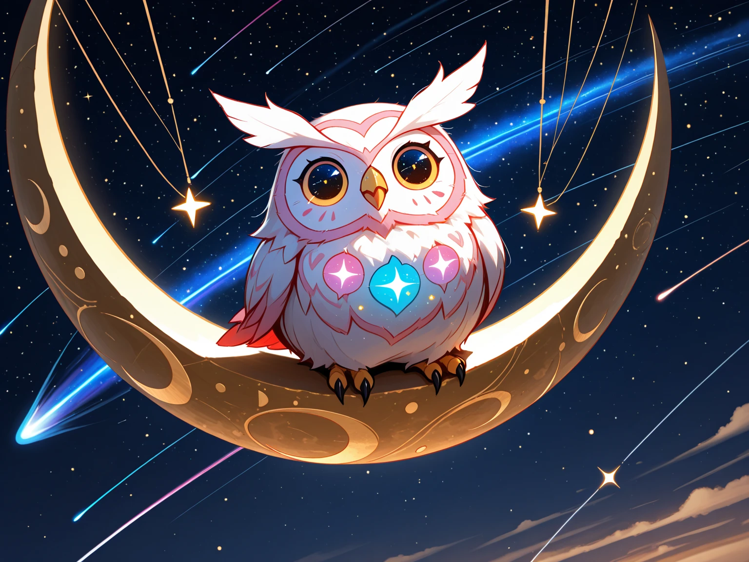 月の慰め: フクロウの天体の夢想