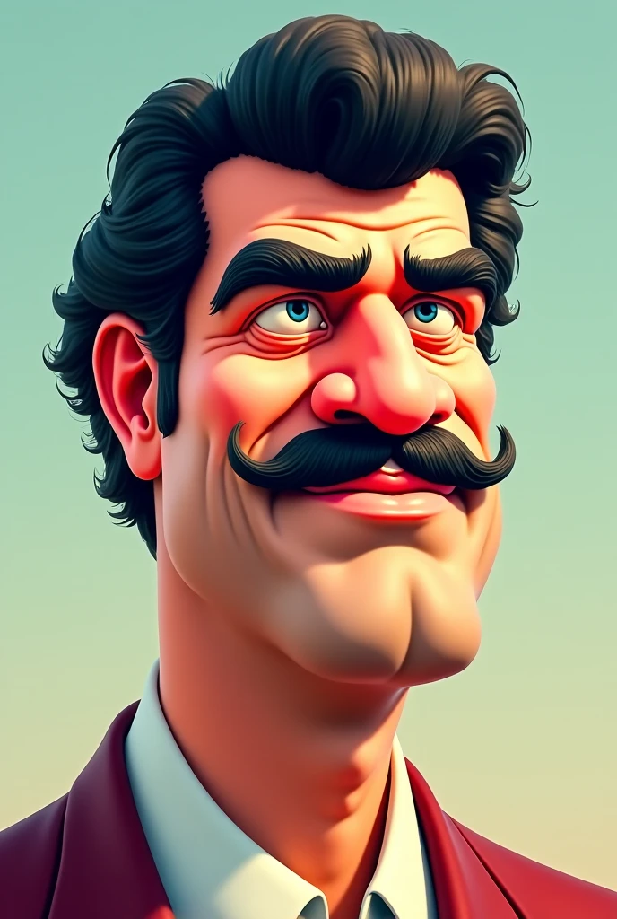 Cartoon of Pablo Escobar with many features of him - SeaArt AI