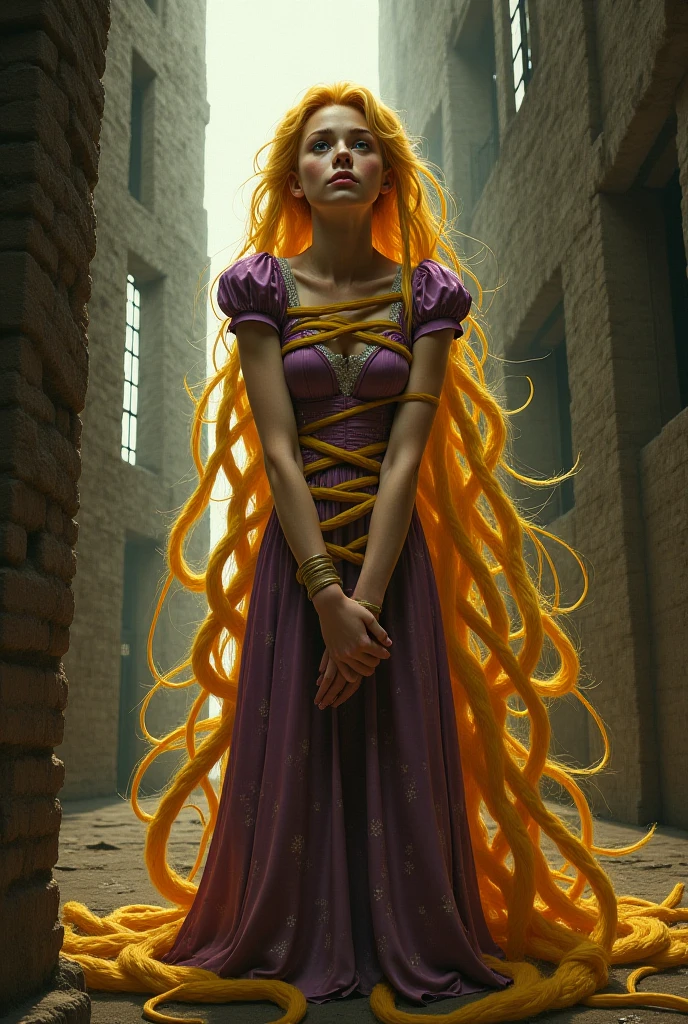 Rapunzel clave gagged with the hair and boundage - SeaArt AI