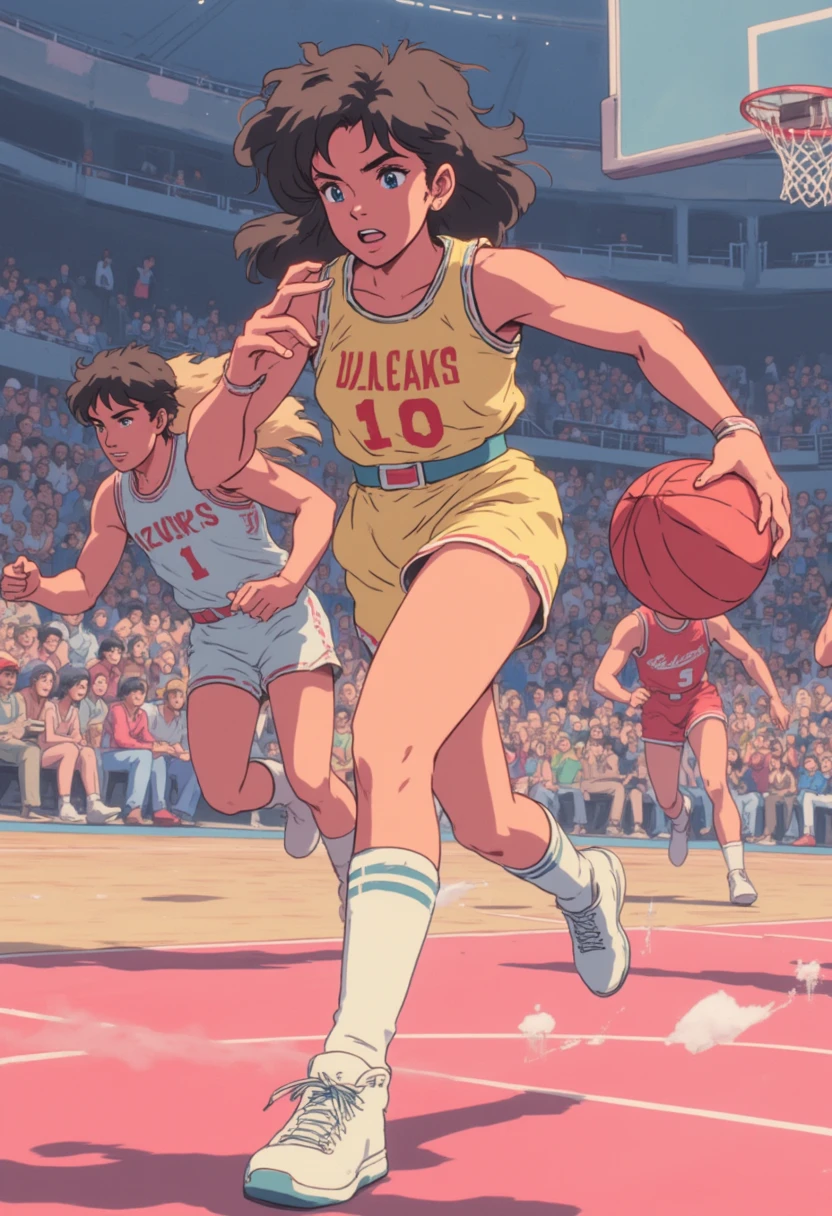 1970s retro anime illustration, an illustration of eighteen-year ...